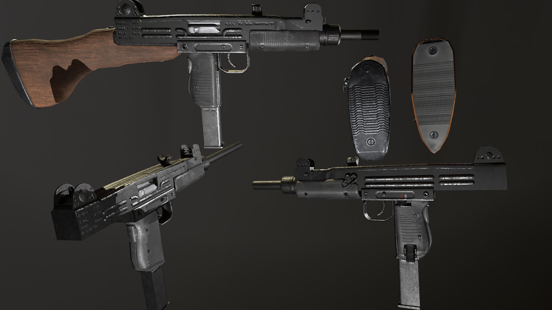 3D Uzi Versions Imi Norinco - TurboSquid 1615605