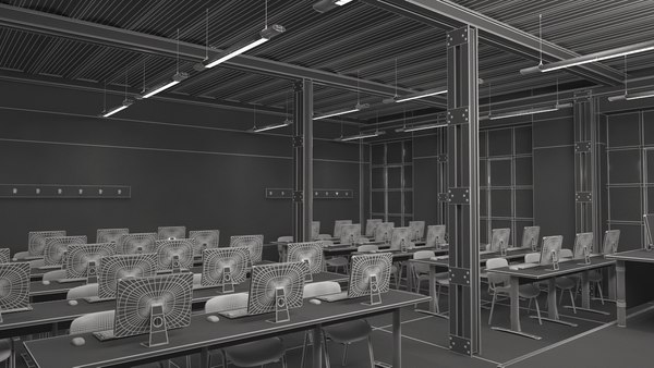 classroom computer 3d model