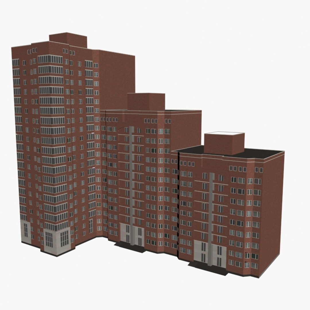 3d building brick model