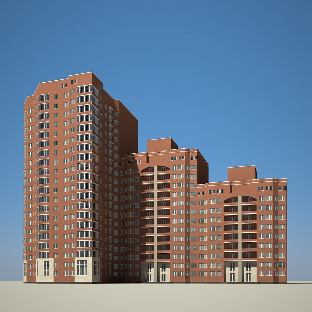 3d building brick model