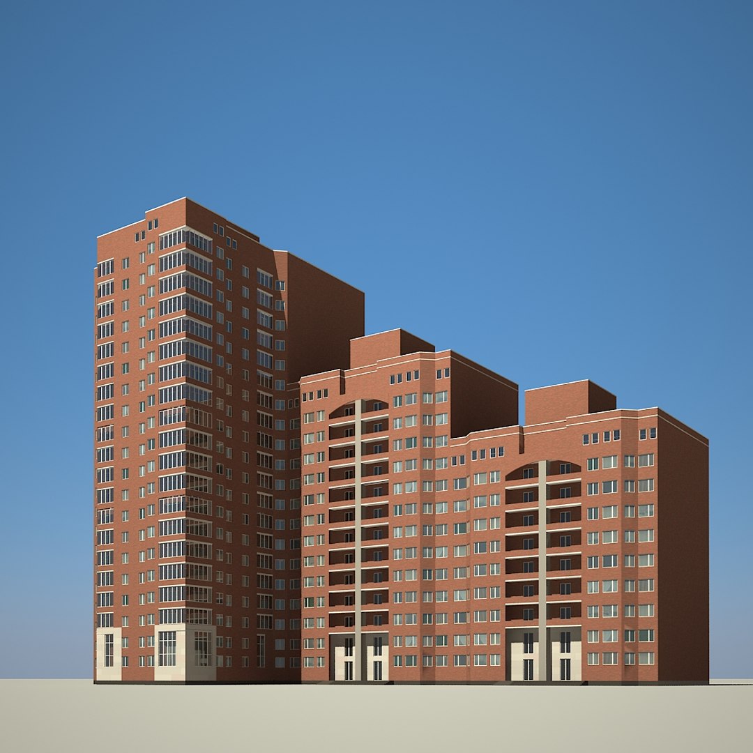 3d building brick model
