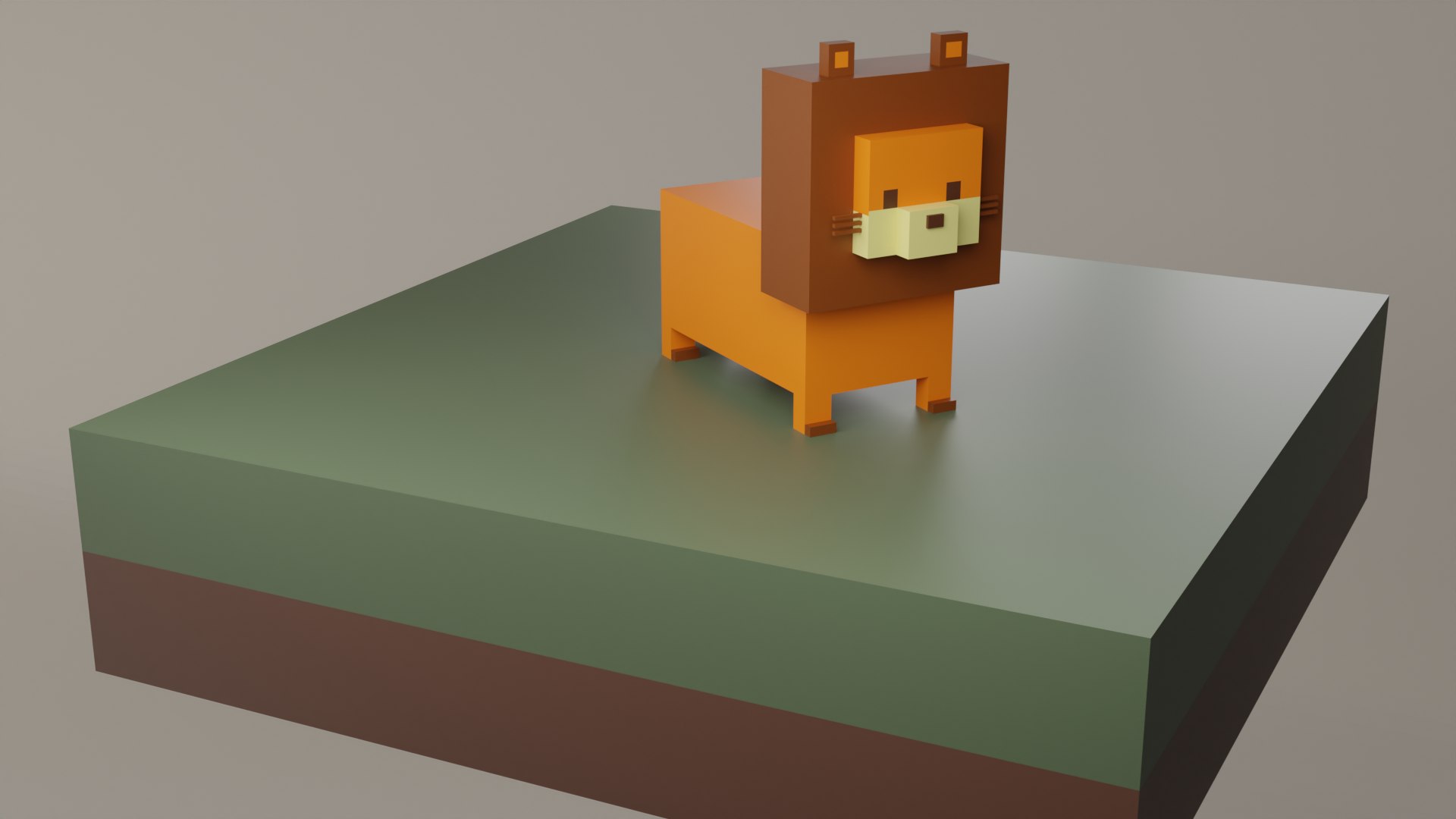 Voxel Low Polly Animal Lion model - TurboSquid 2181929