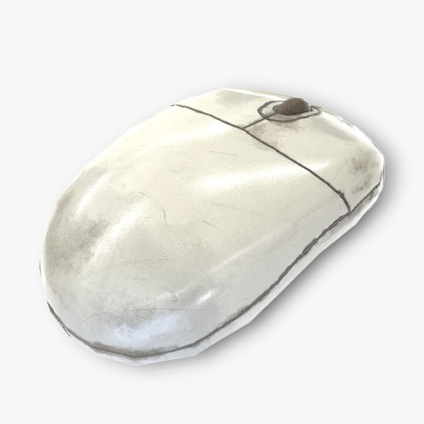 3D White retro vintage old rollder ball pc mouse da1 - TurboSquid 1964986