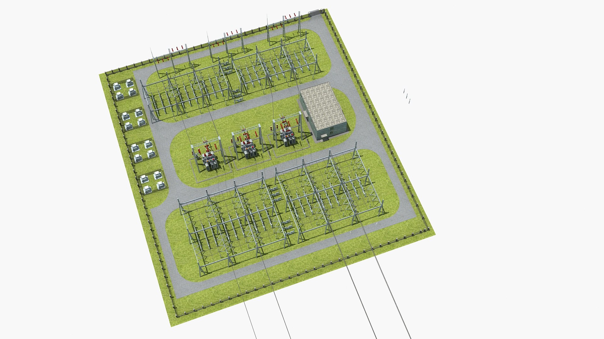 Substation Power Transformation Electricity 3D Model - TurboSquid 1472933
