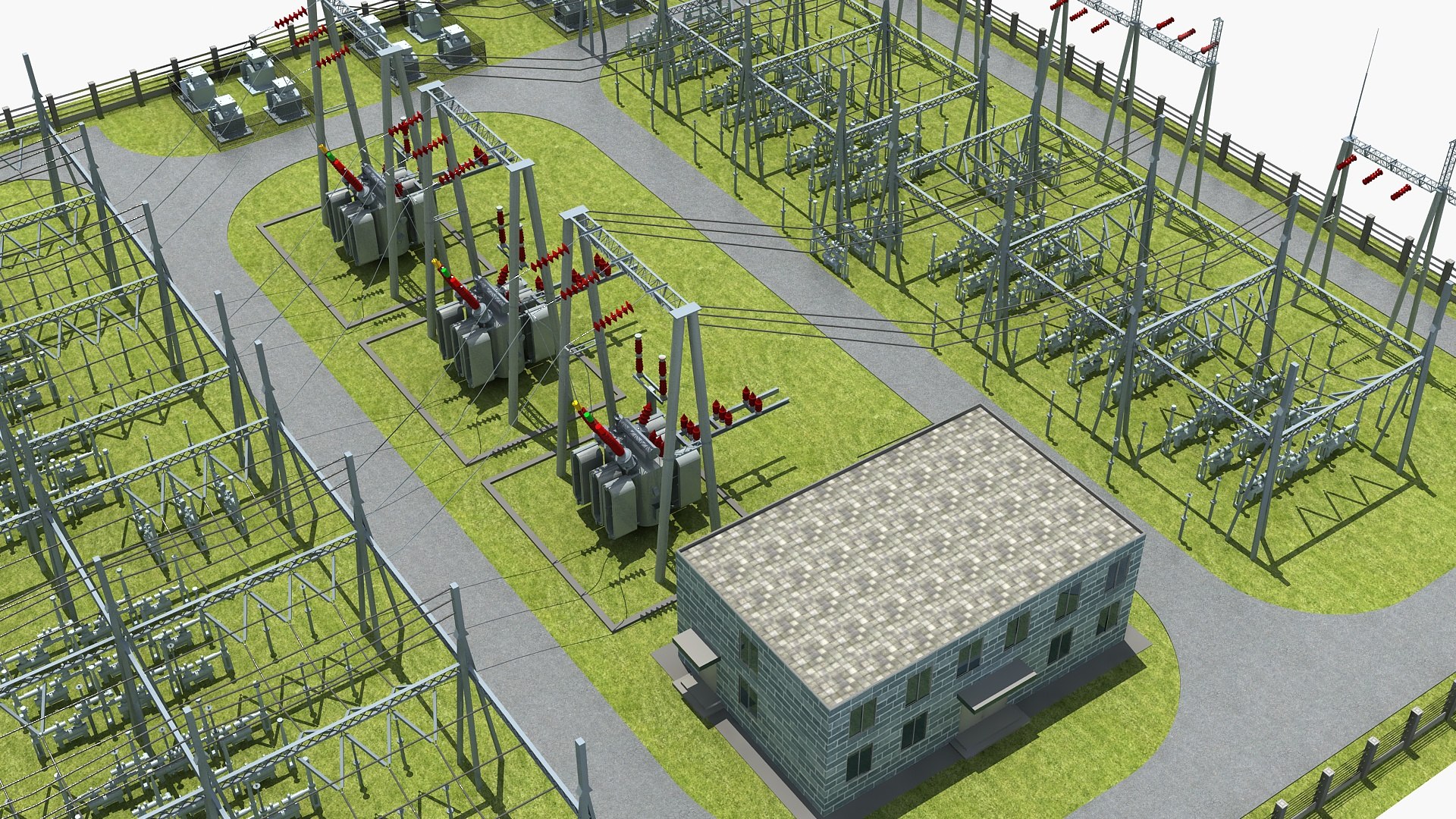 Substation Power Transformation Electricity 3D Model - TurboSquid 1472933