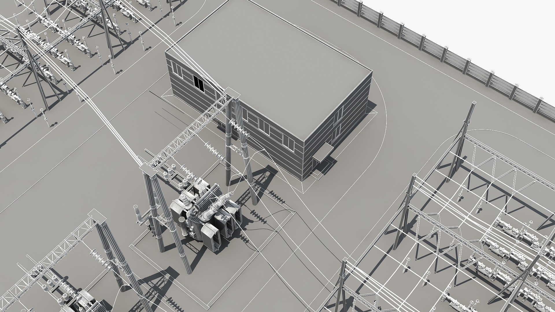 Substation Power Transformation Electricity 3D Model - TurboSquid 1472933