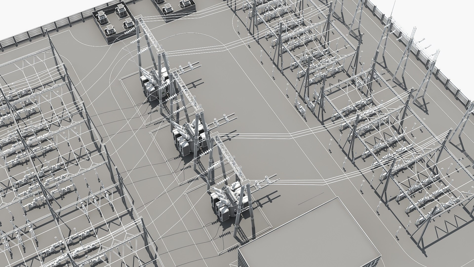 Substation Power Transformation Electricity 3D Model - TurboSquid 1472933