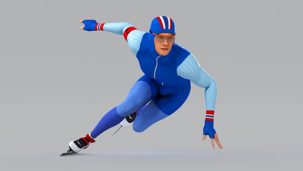 3D model animations speed skater - TurboSquid 1458830