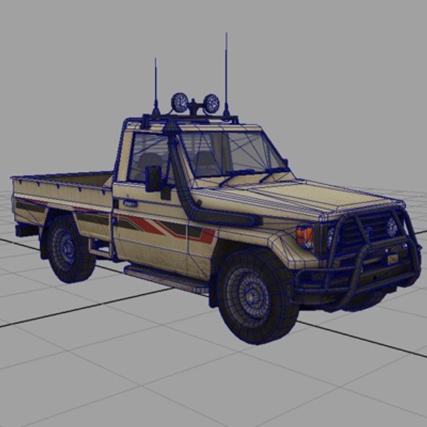 toyota land cruiser fzj75 3d model