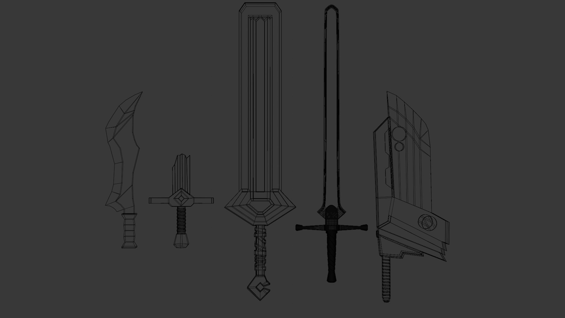 3D Low Poly Stylized Sword Collection Base Mesh Model - TurboSquid 2422942