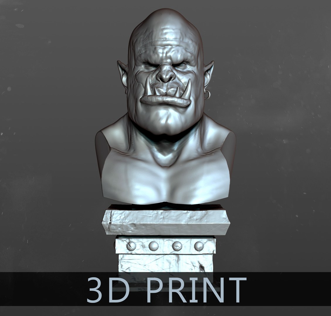 3D Model Orc Head Print - TurboSquid 1195376