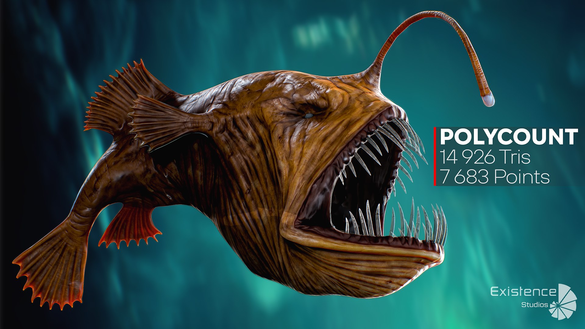 The Anglerfish 02 Curse - low poly fish - Ocean predator - Angler fish ...