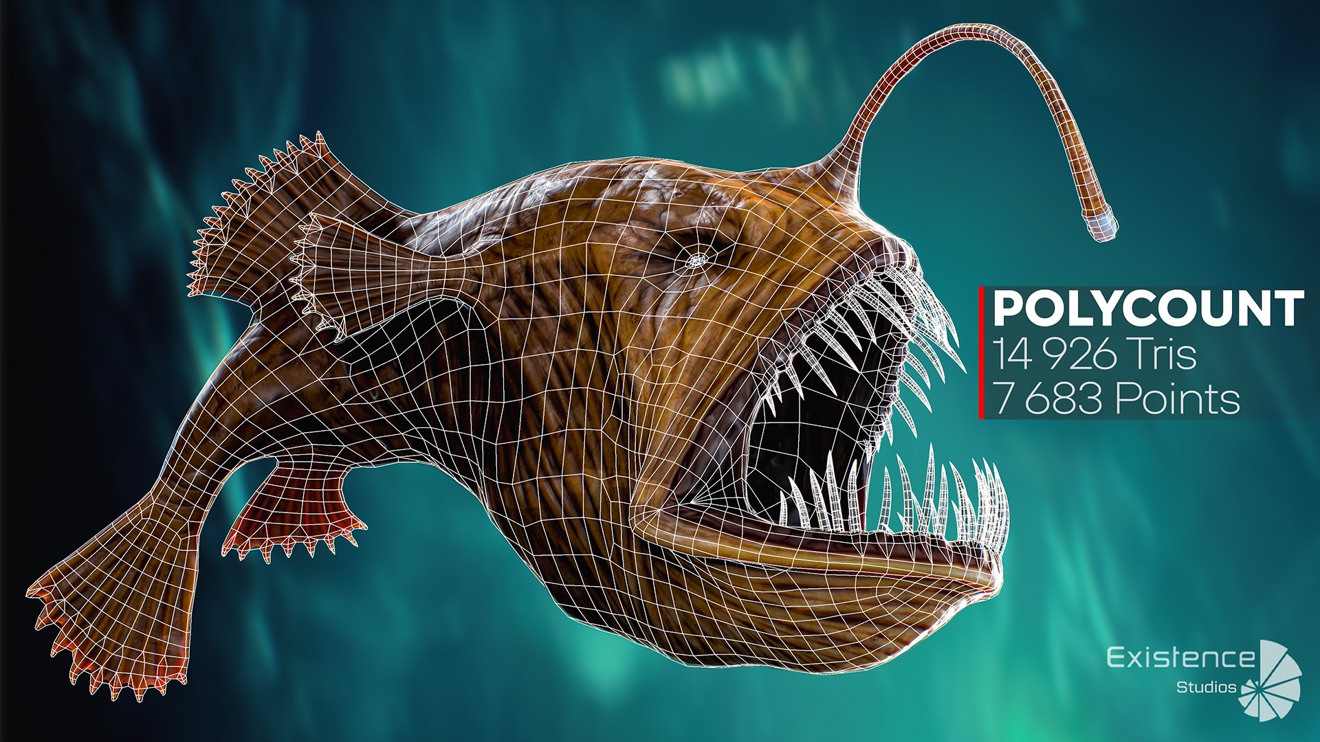 The Anglerfish 02 Curse - low poly fish - Ocean predator - Angler fish ...