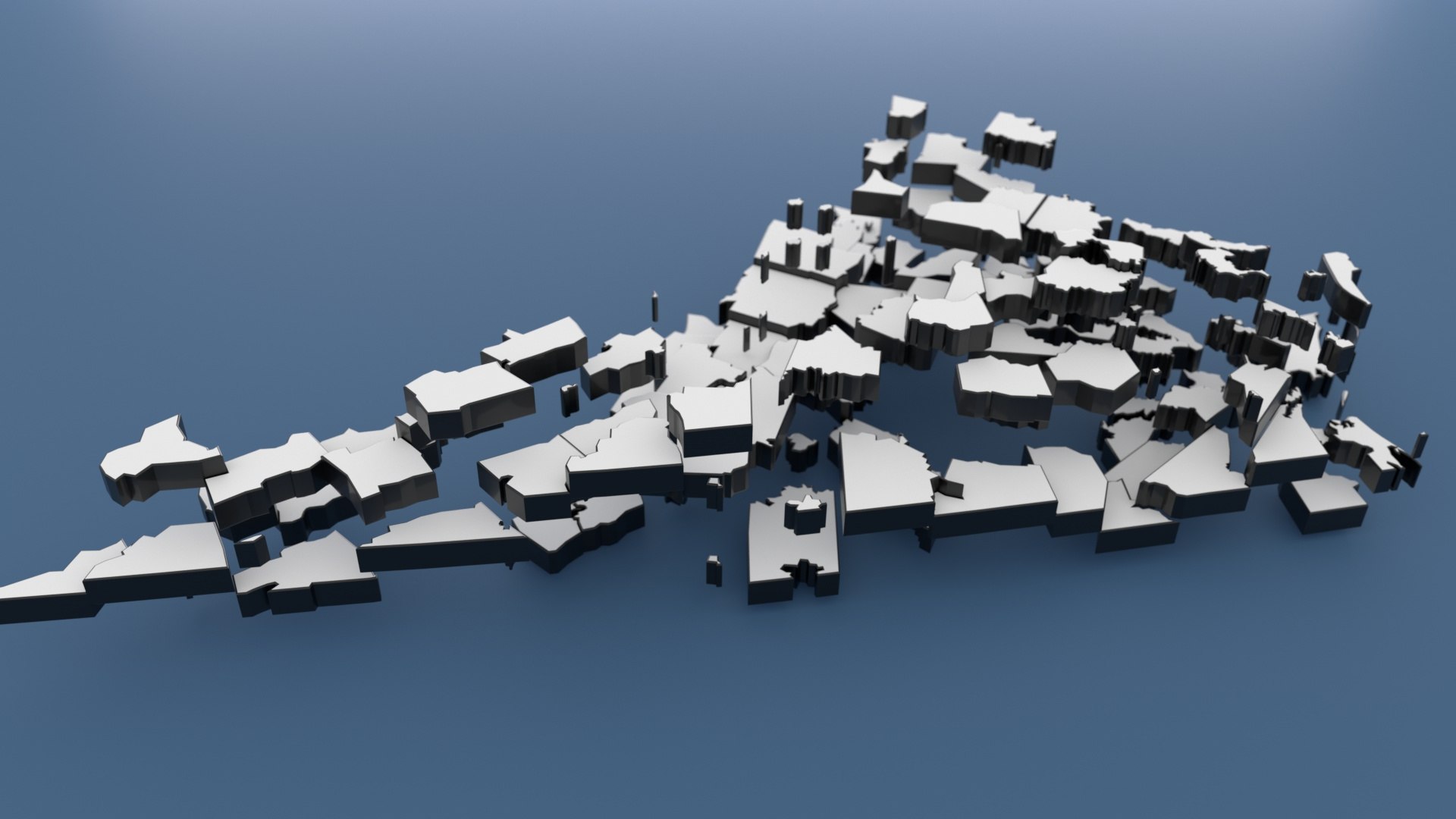 3D Virginia Counties - Map of United States of America USA - TurboSquid ...