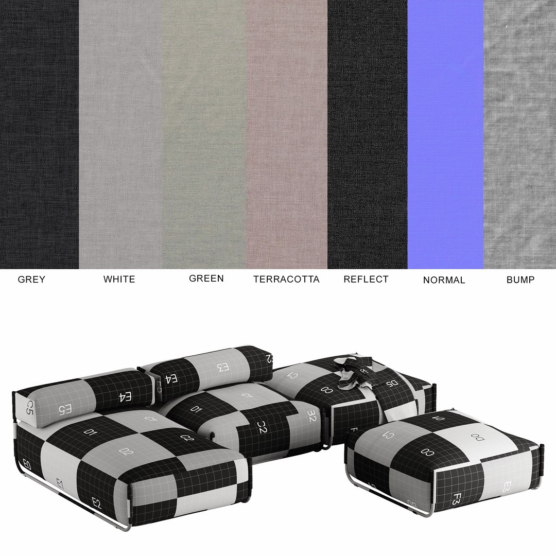 Square Modular Sofa Model - TurboSquid 1874955