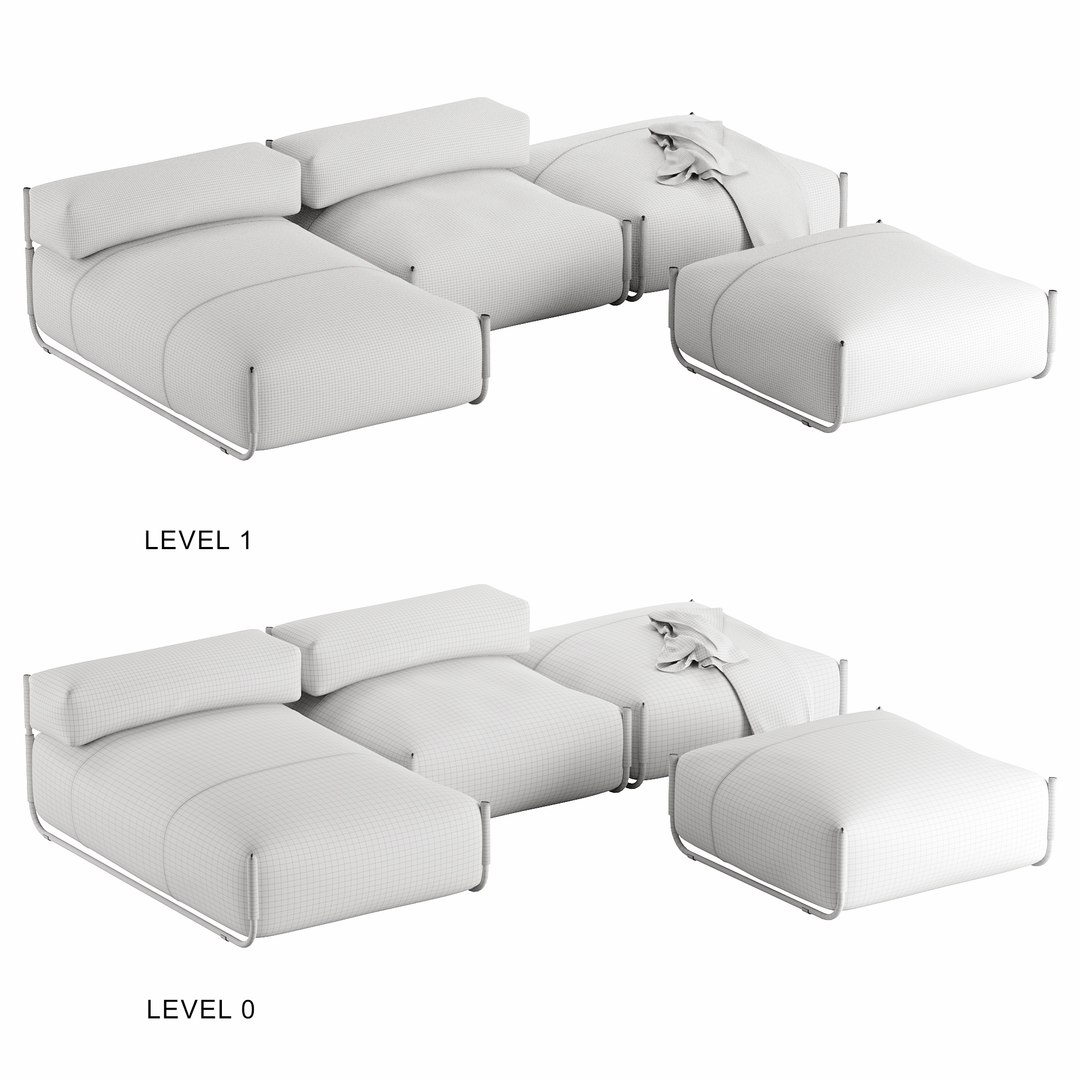 Square Modular Sofa Model - TurboSquid 1874955