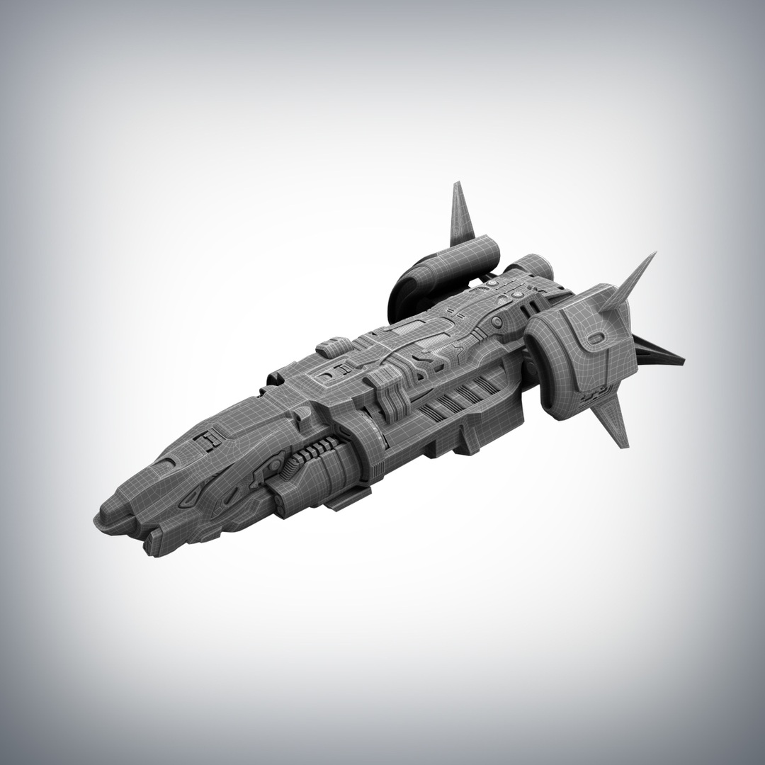3d Spaceship Space Model