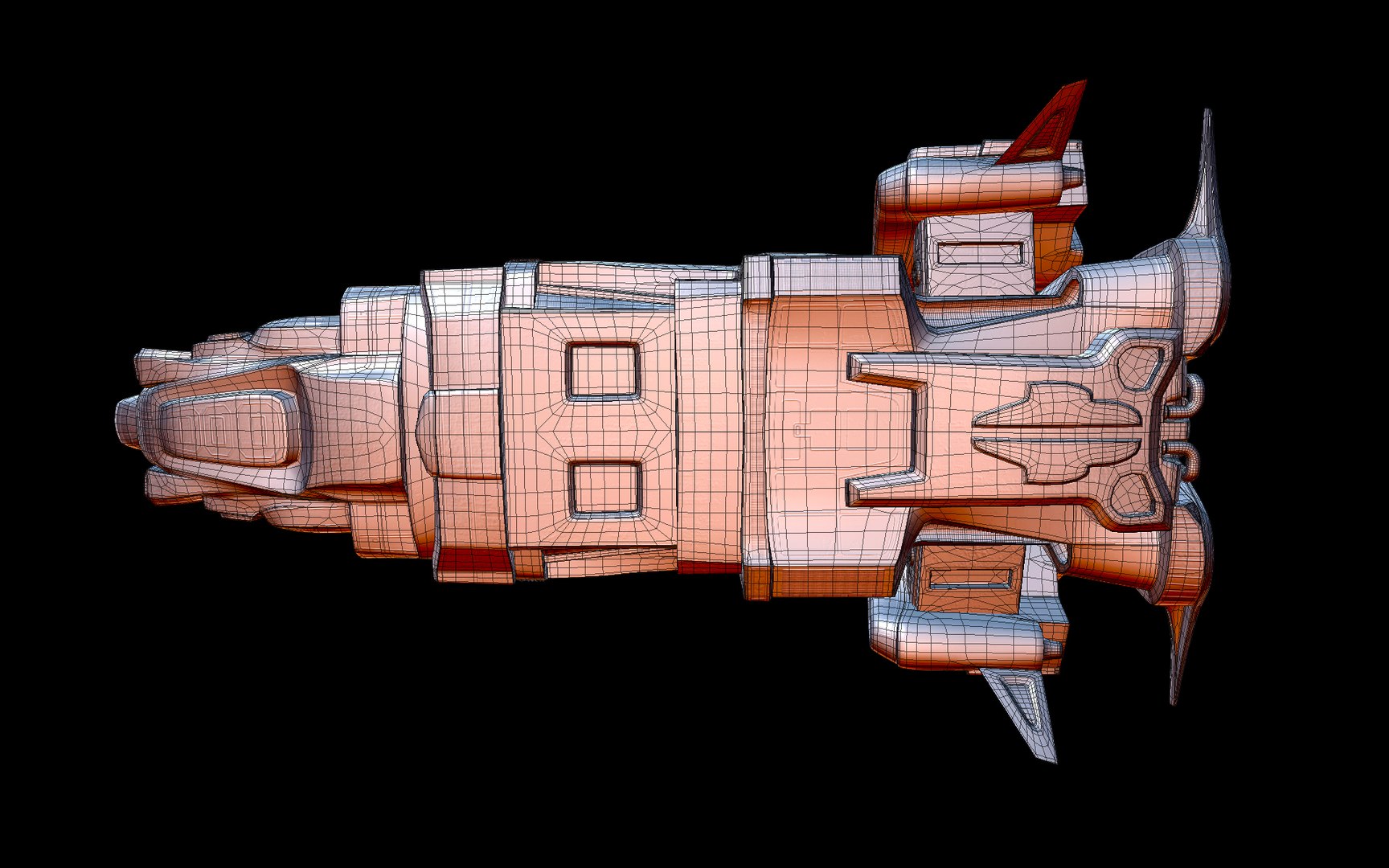 3d Spaceship Space Model