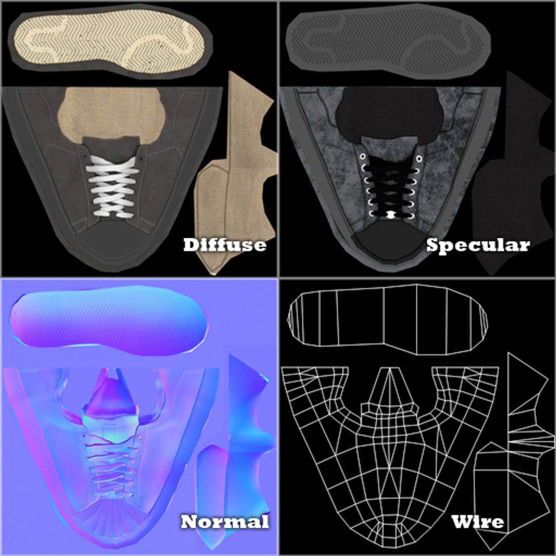 3ds Max Sport Shoes Modeled
