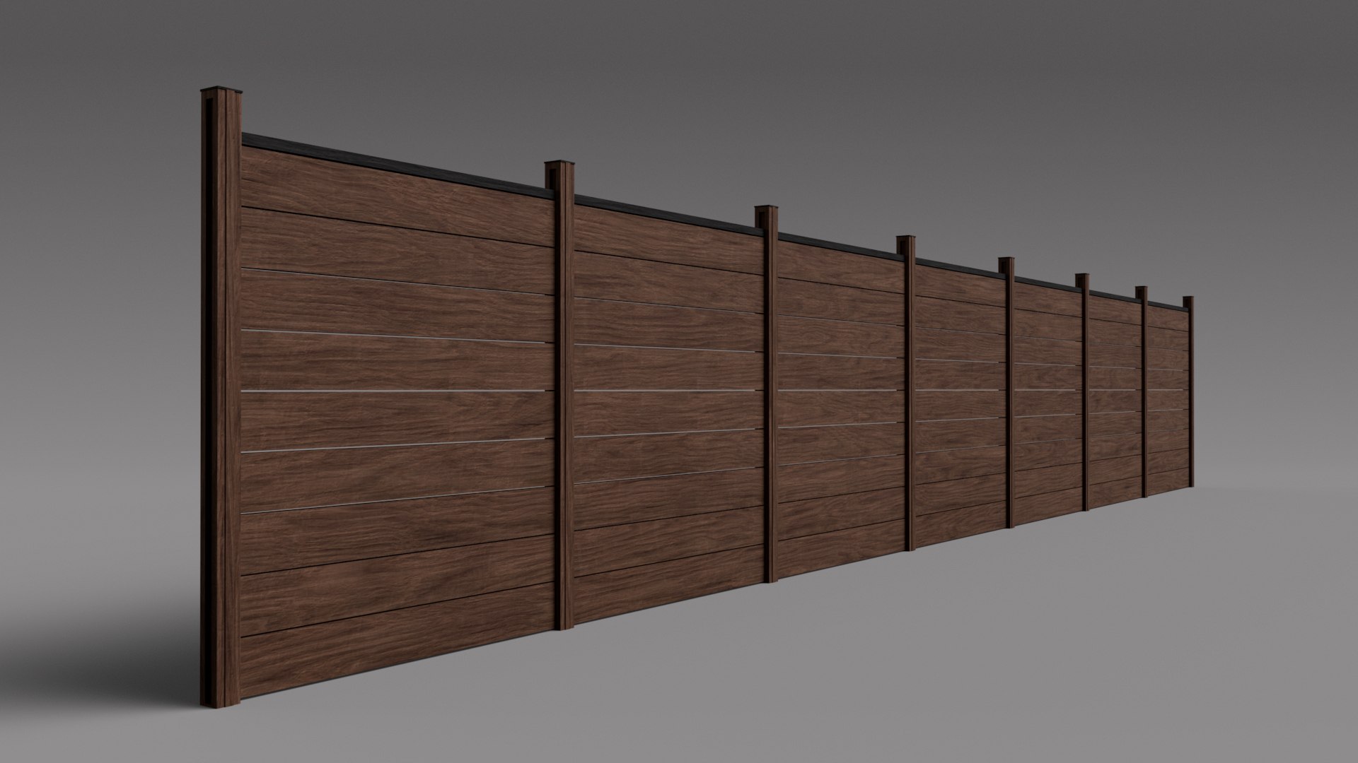 Low Poly Fence with 7 Texture Variations in Brown Wood Low-poly 3D ...