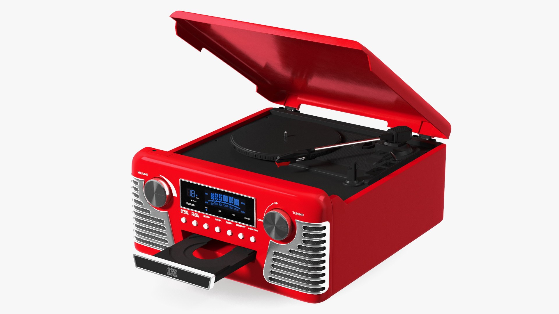 3D Red Retro Turntable - TurboSquid 2068535