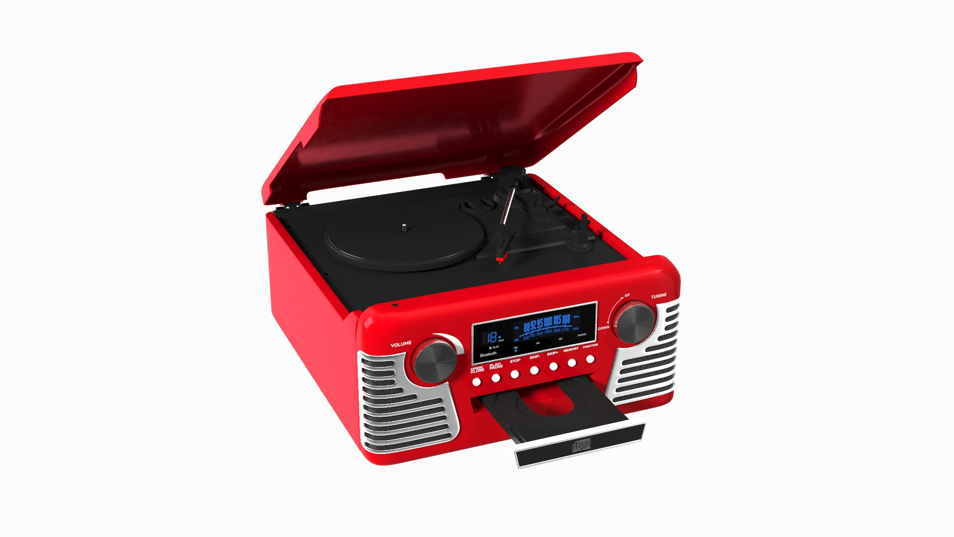 3D Red Retro Turntable - TurboSquid 2068535
