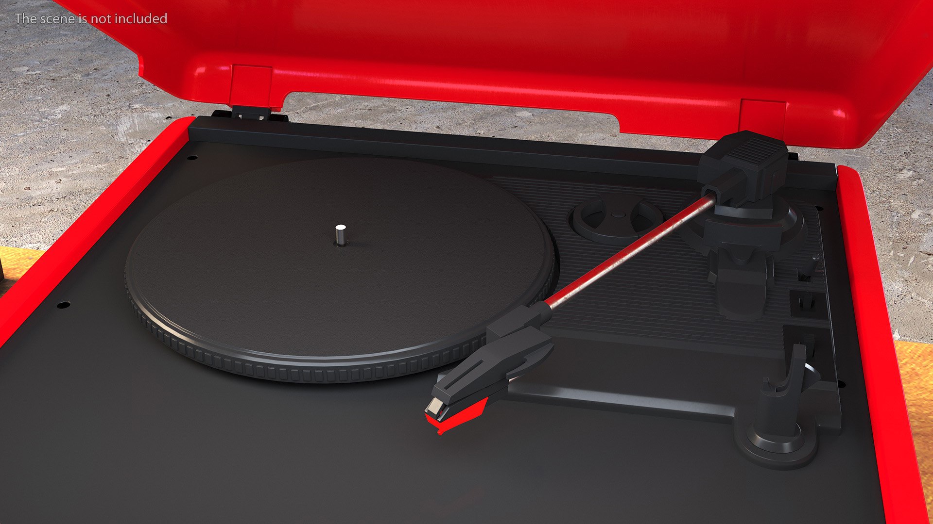 3D Red Retro Turntable - TurboSquid 2068535