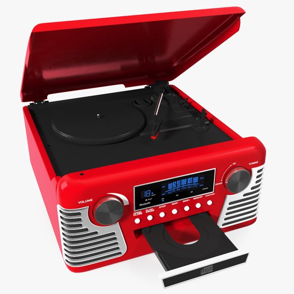 Red Retro Turntable 3D 모델 - TurboSquid 2068535