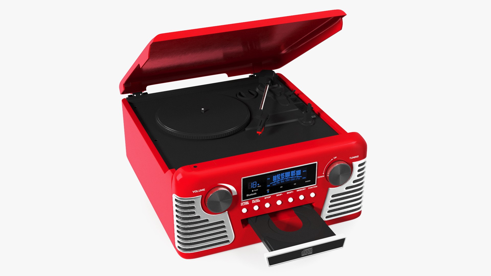 3D Red Retro Turntable - TurboSquid 2068535