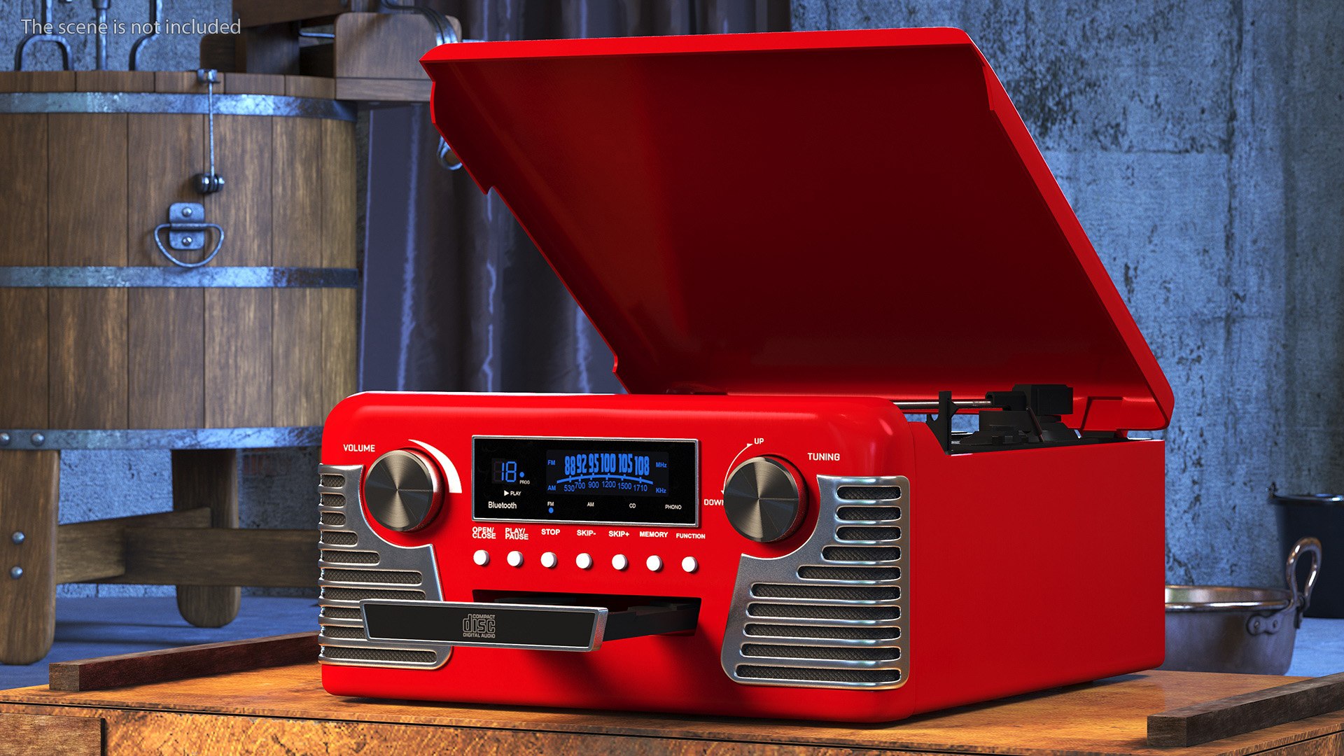 3D Red Retro Turntable - TurboSquid 2068535