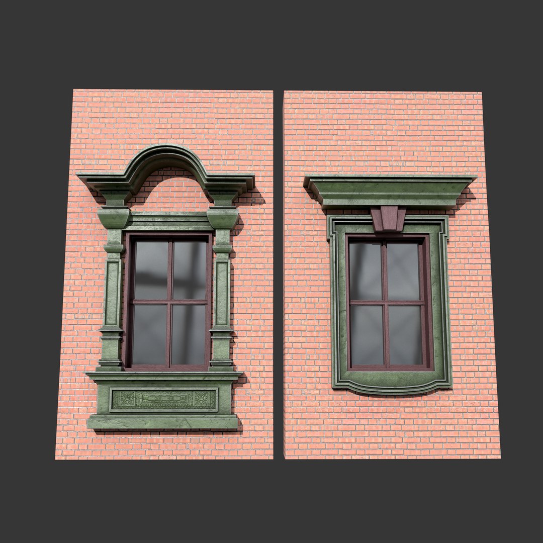 Classic Cartoon Style Of PBR Modular Windows Collection 2 3D Model ...