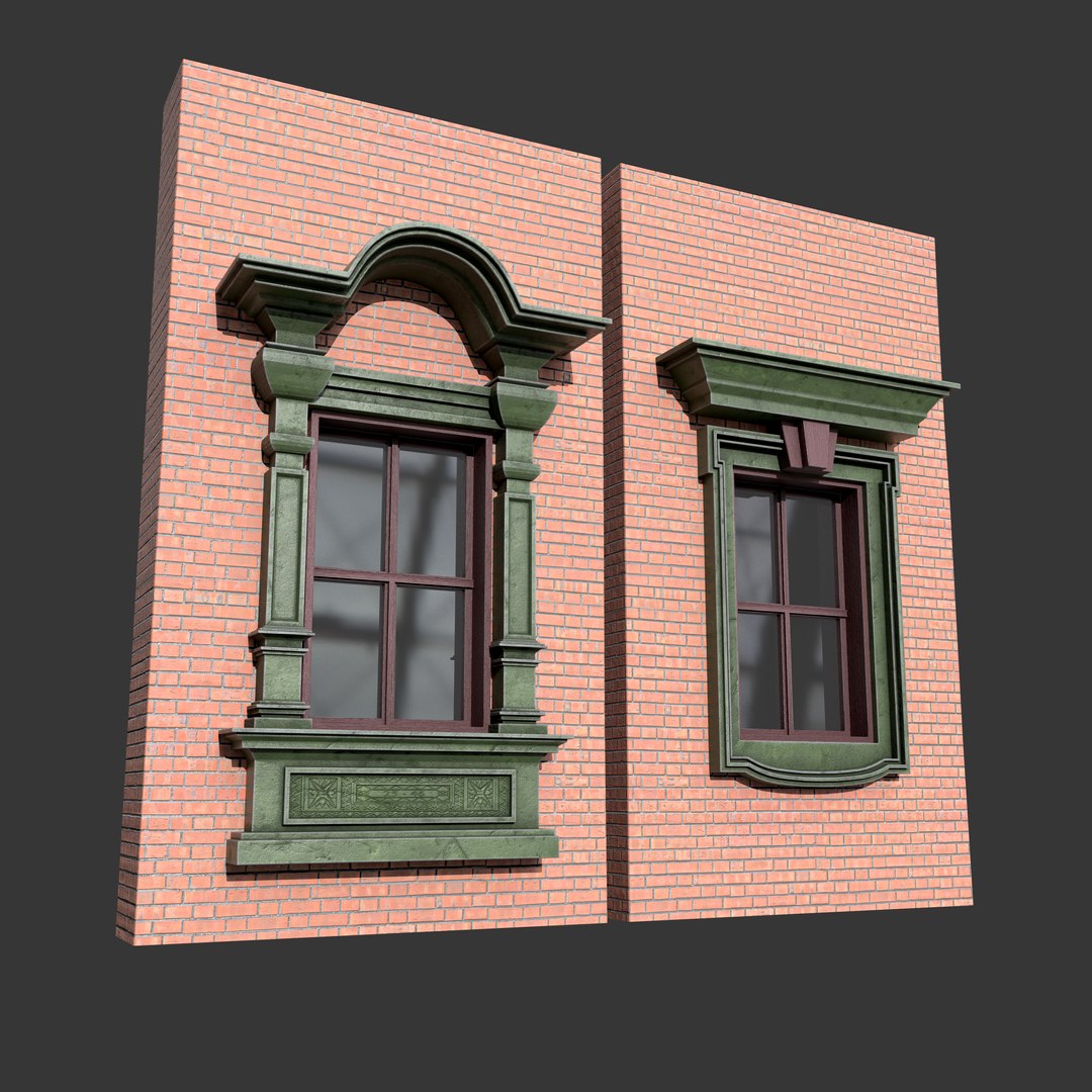 Classic Cartoon Style Of PBR Modular Windows Collection 2 3D Model ...