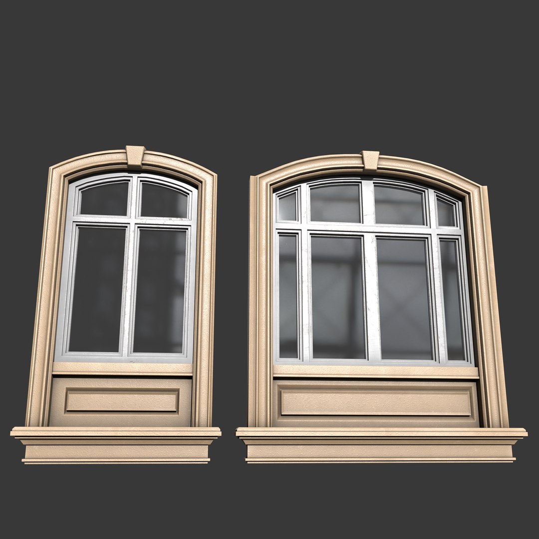 Classic Cartoon Style Of PBR Modular Windows Collection 2 3D Model ...