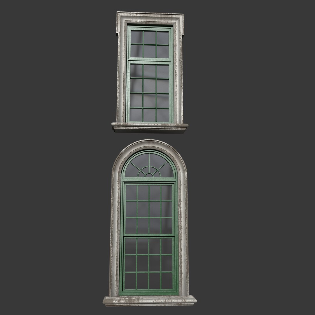 Classic Cartoon Style Of PBR Modular Windows Collection 2 3D Model ...
