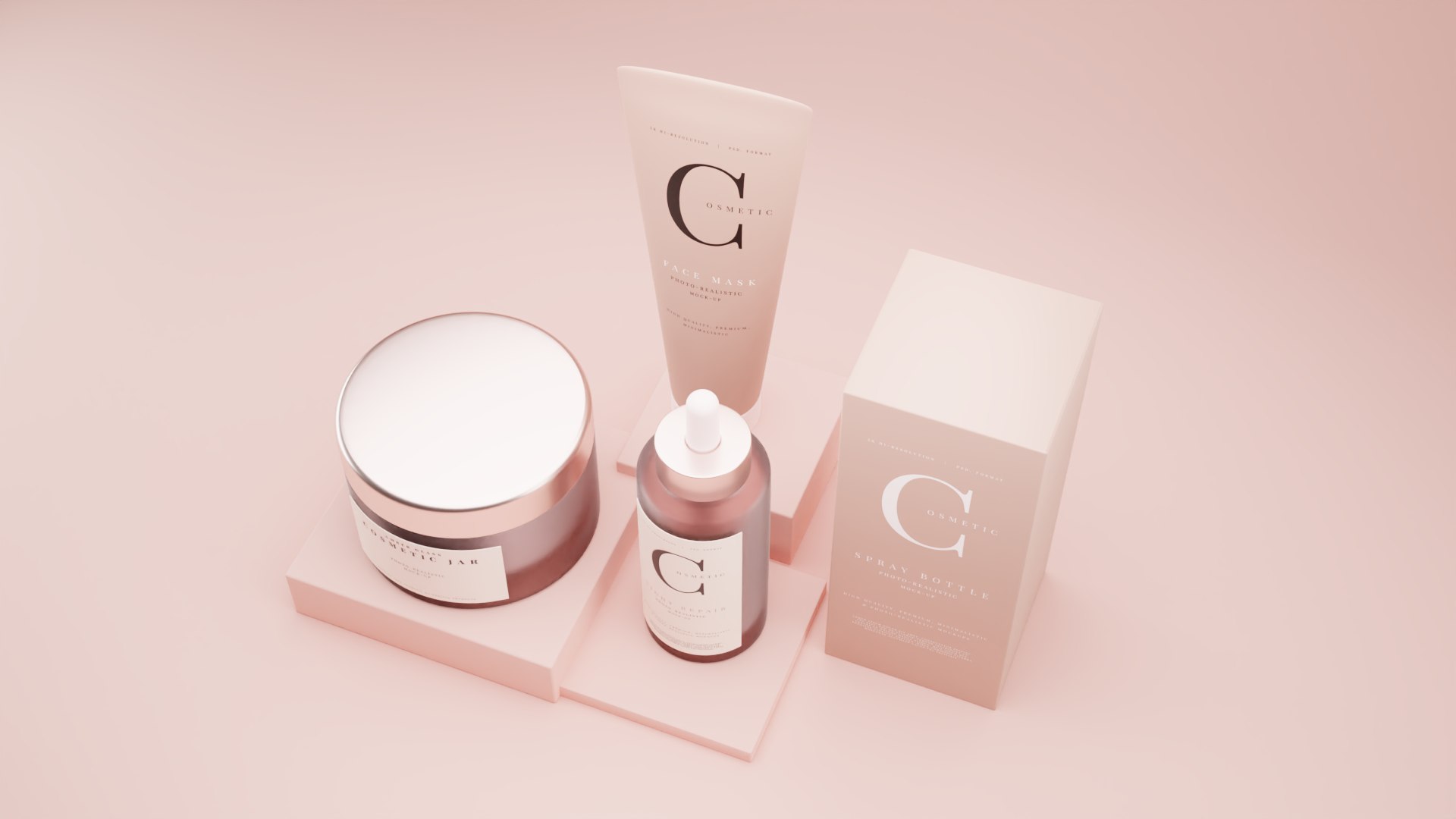 Free 3D Skincare Products Mockup - TurboSquid 1840418