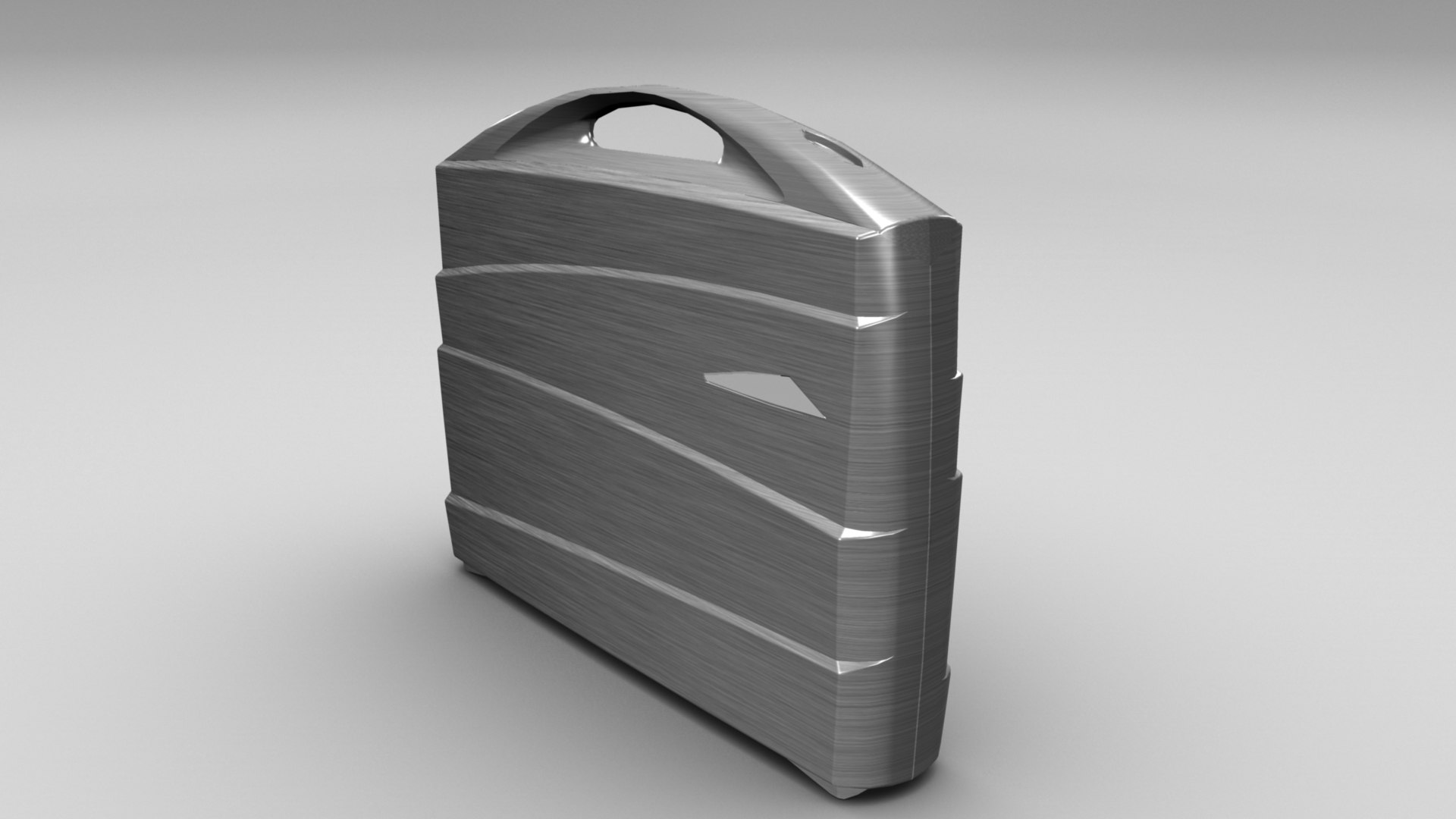 3d metal suitcase