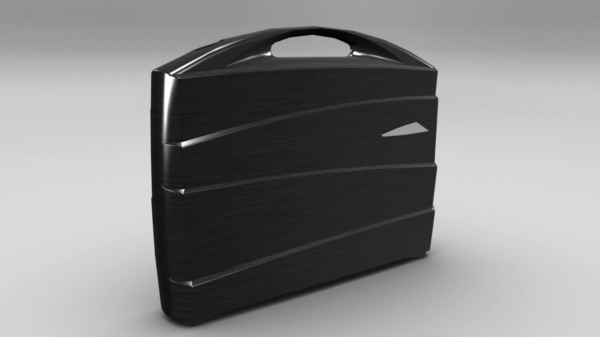 3d metal suitcase