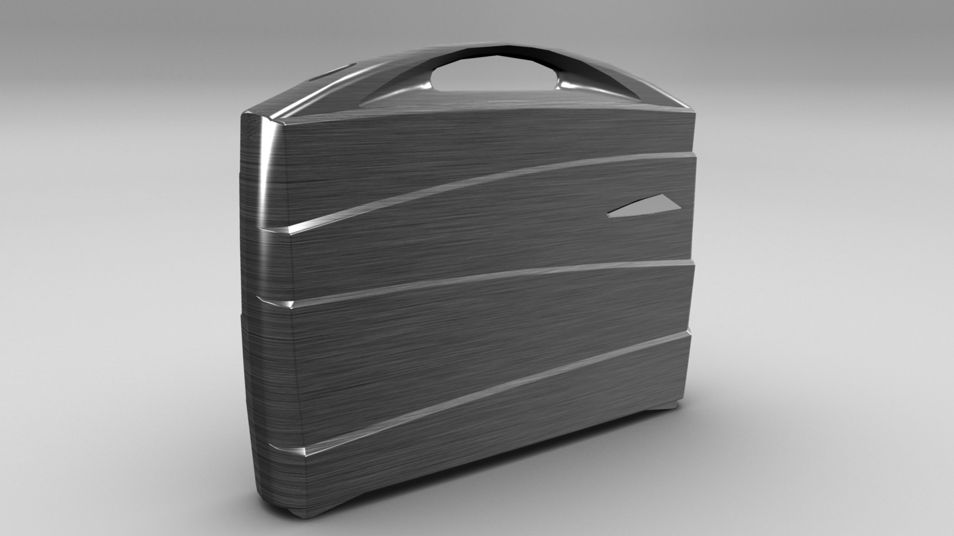 3d metal suitcase