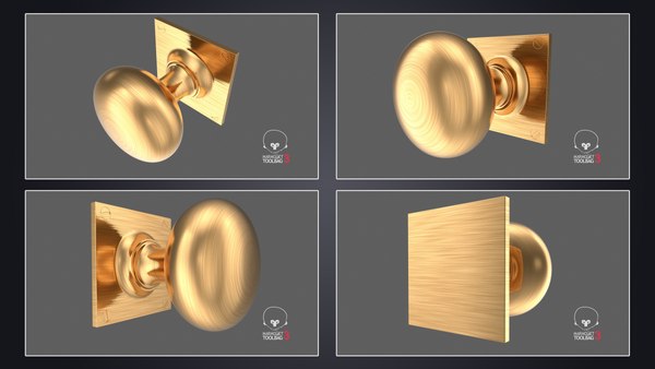 Door Knob Golden Set Collection V01 3D model - TurboSquid 1748615