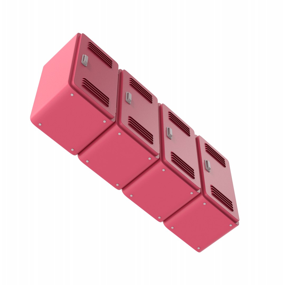 3D Model Pink Cartoony Lockers - TurboSquid 2226485