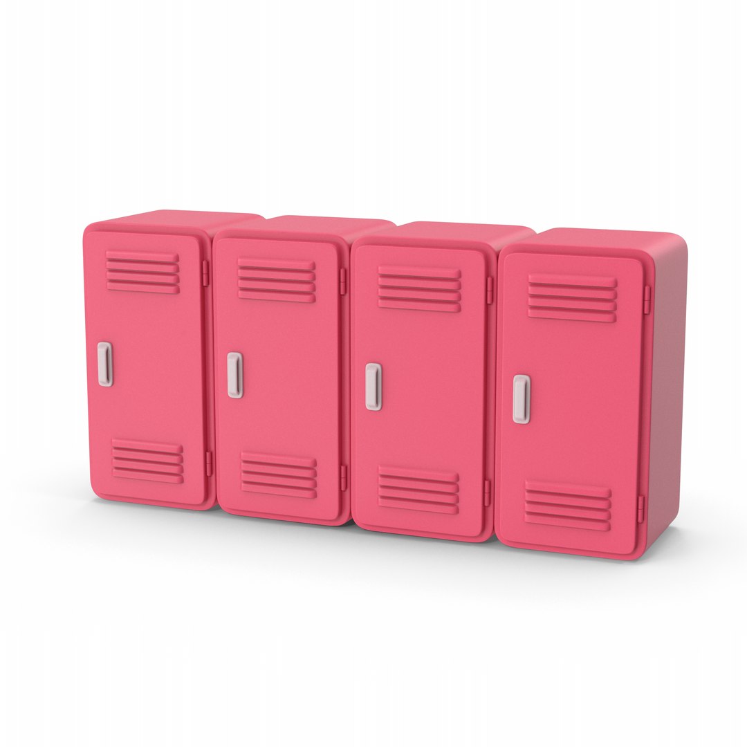 3D Model Pink Cartoony Lockers - TurboSquid 2226485
