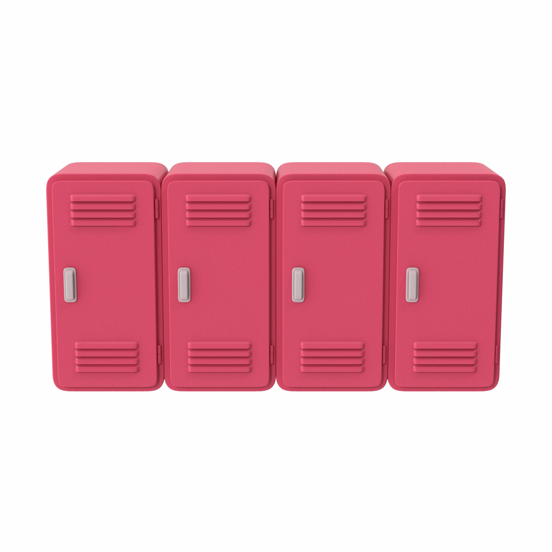 3D Model Pink Cartoony Lockers - TurboSquid 2226485