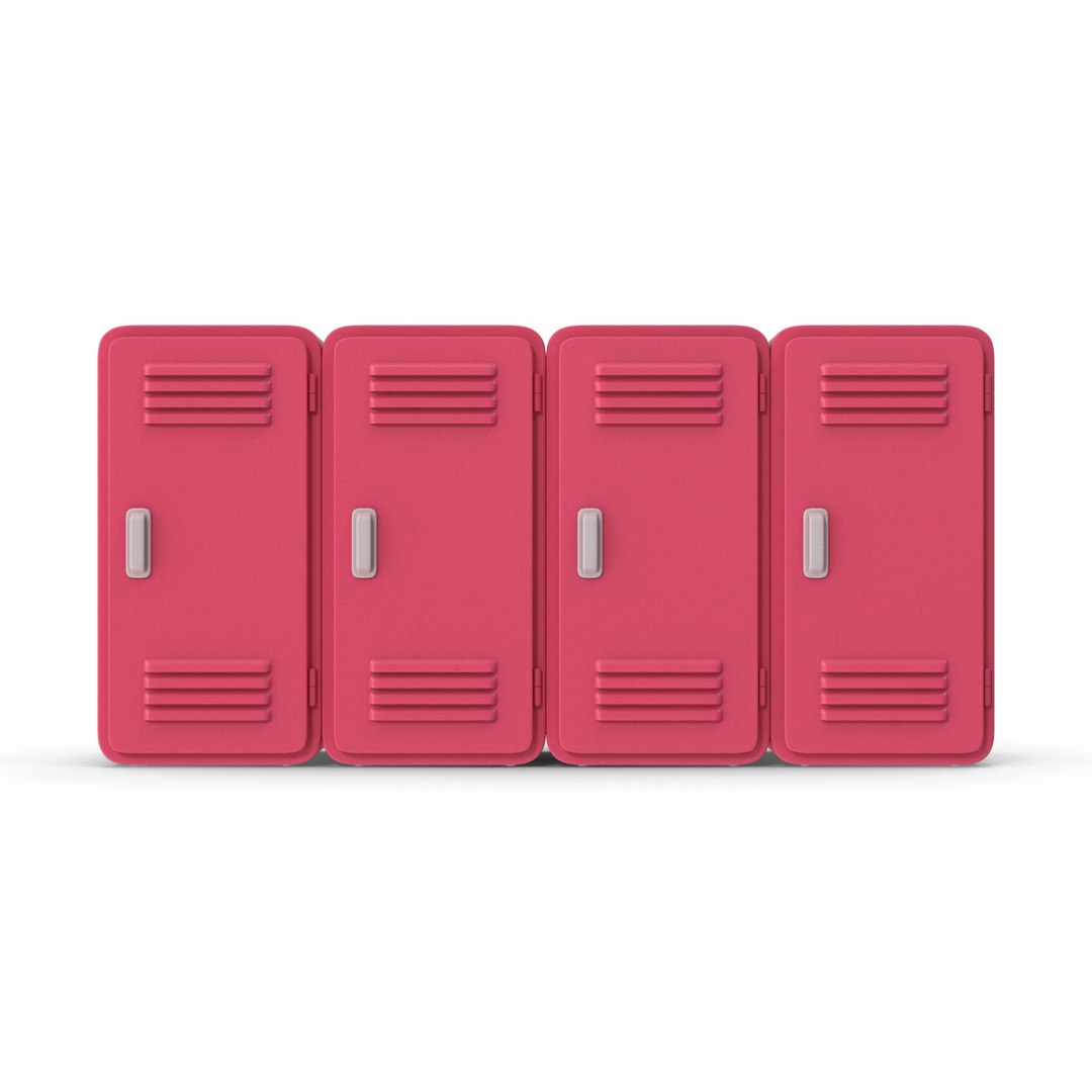 3D Model Pink Cartoony Lockers - TurboSquid 2226485