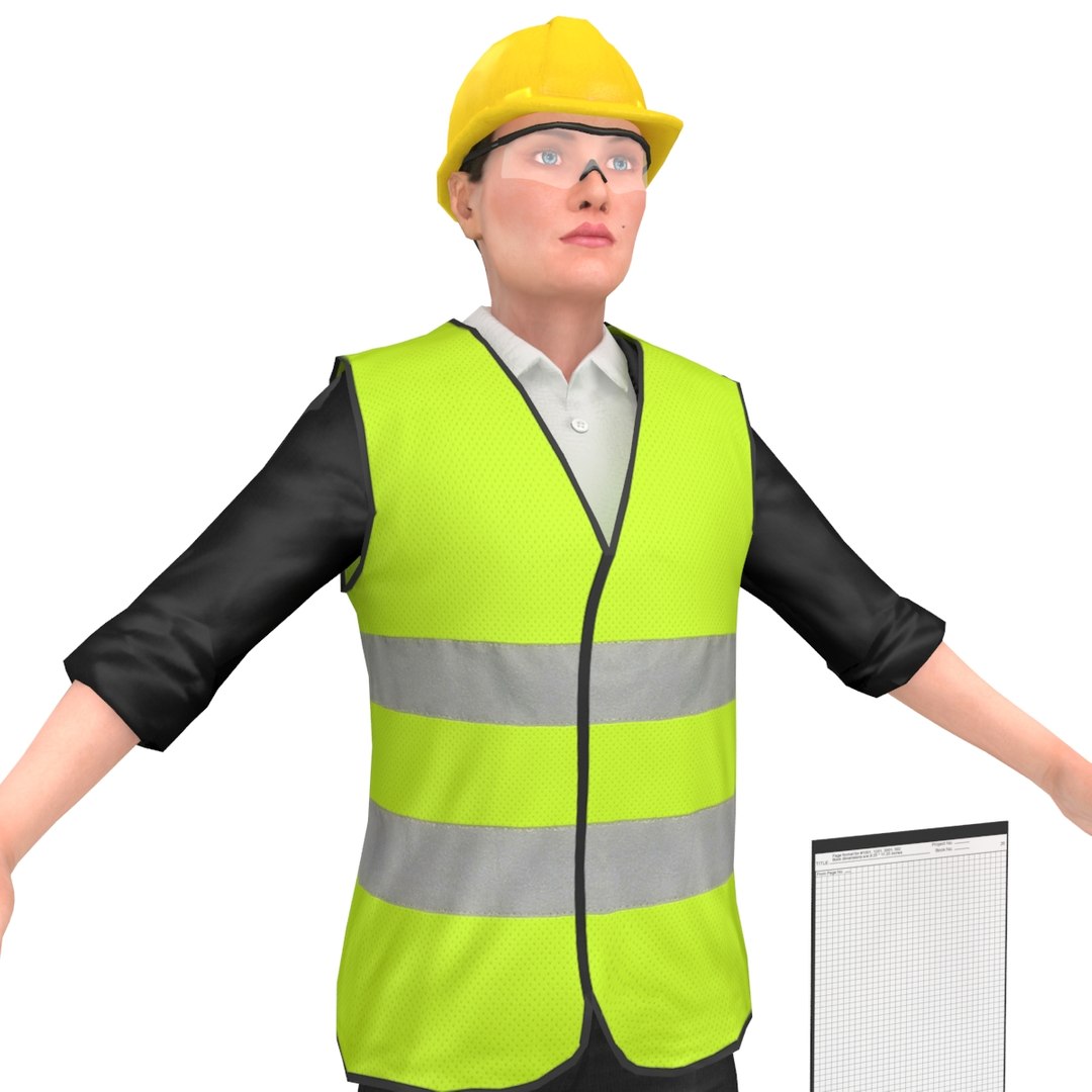3D Female Engineer Model - TurboSquid 1356264