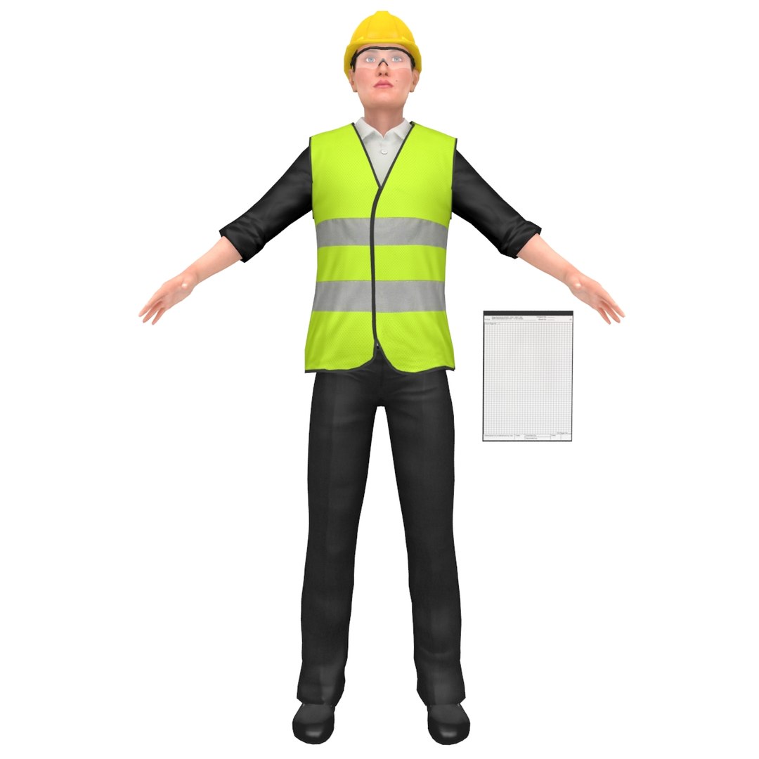3D Female Engineer Model - TurboSquid 1356264