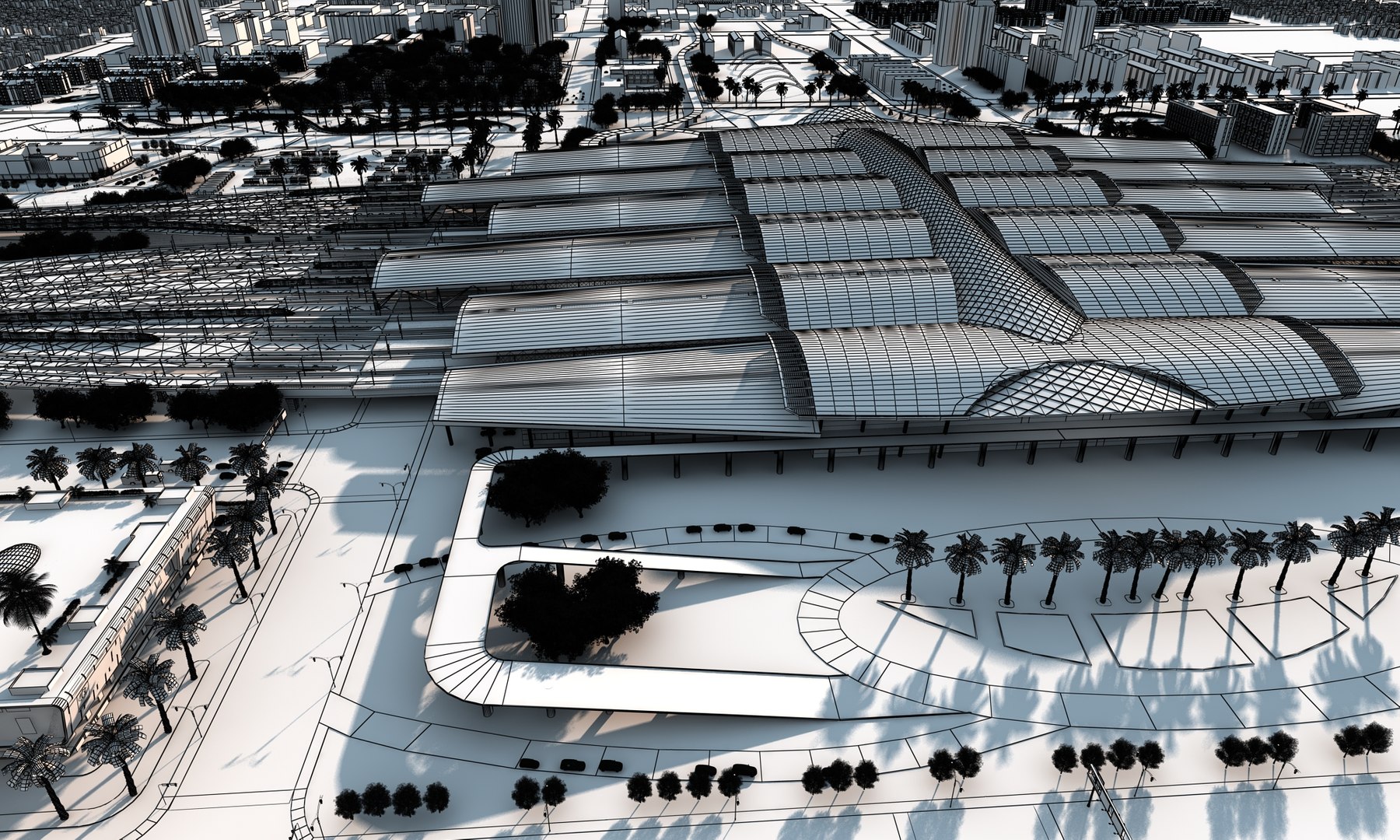 High-speed Railway Station Scene 3D - TurboSquid 2338158