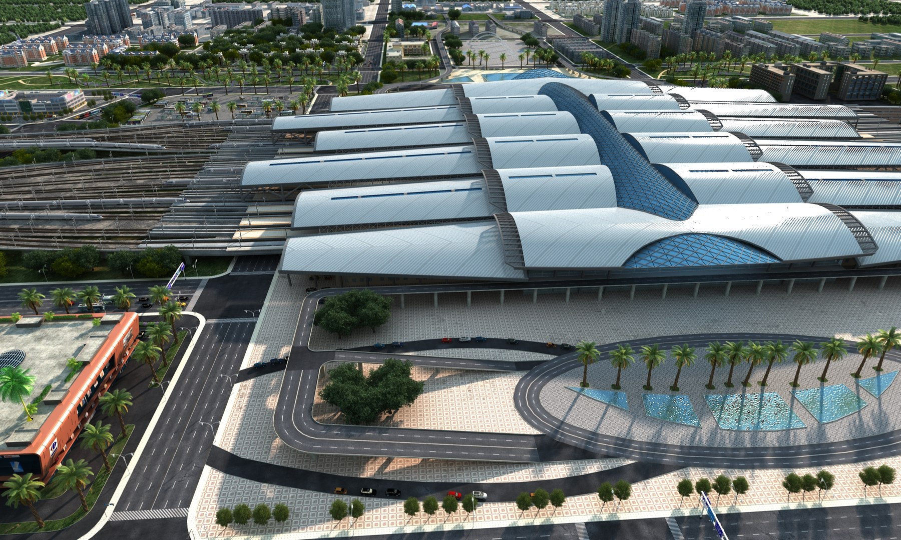 High-speed Railway Station Scene 3D - TurboSquid 2338158
