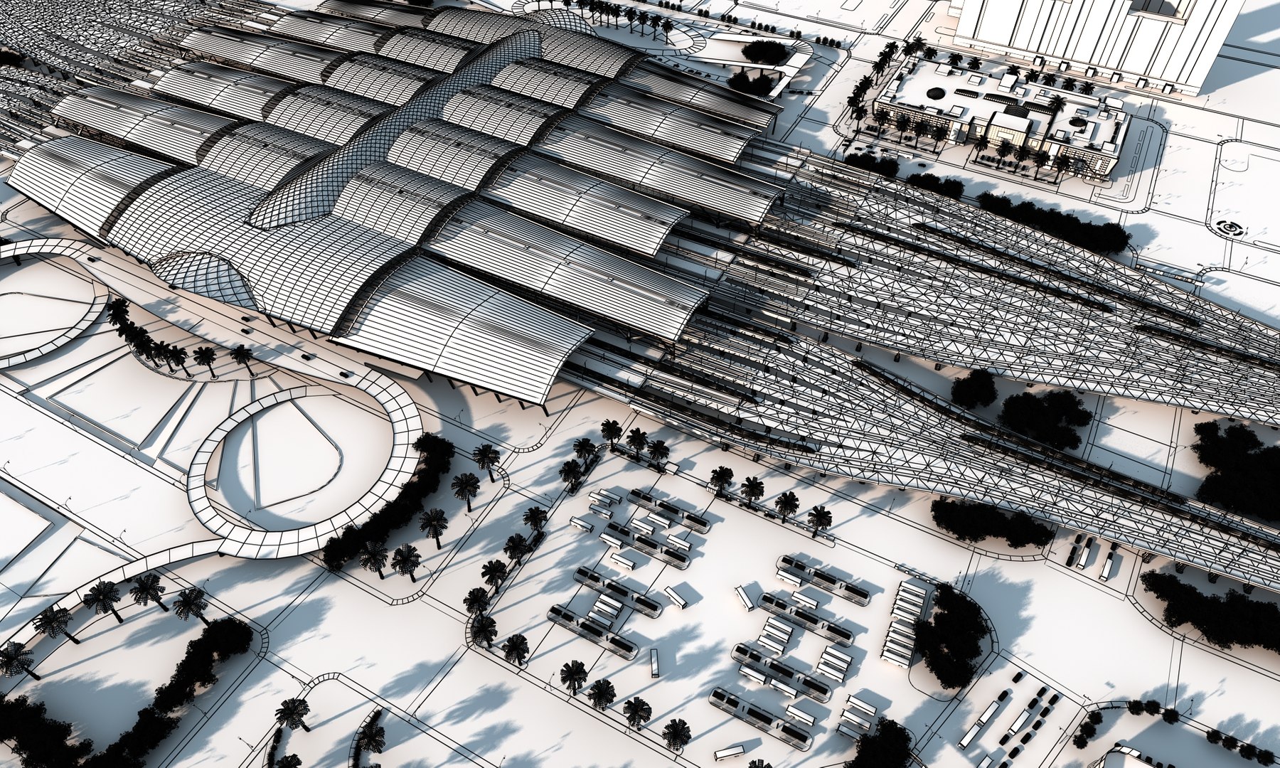 High-speed Railway Station Scene 3D - TurboSquid 2338158