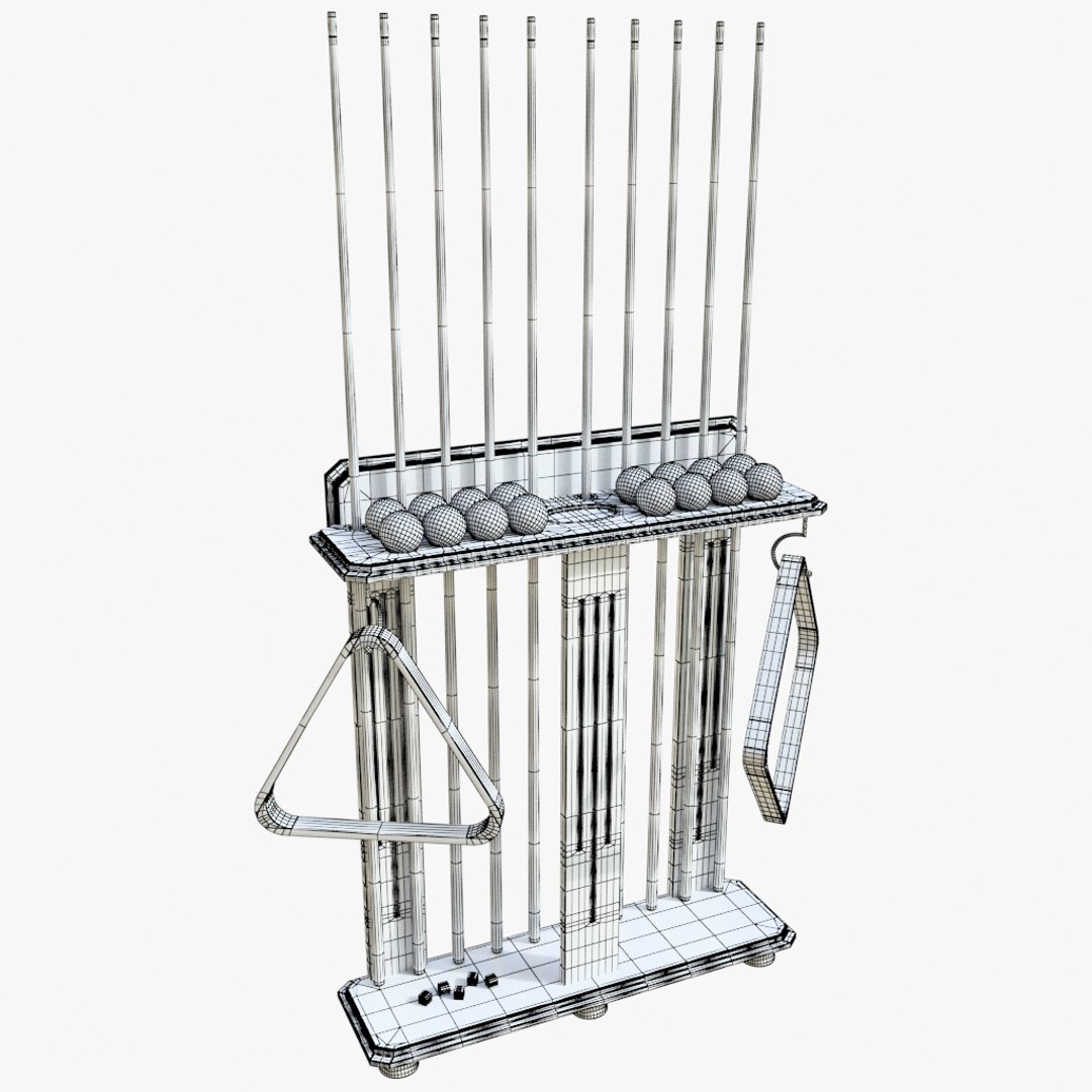 Realistic Billiards Rack 01 3d Model