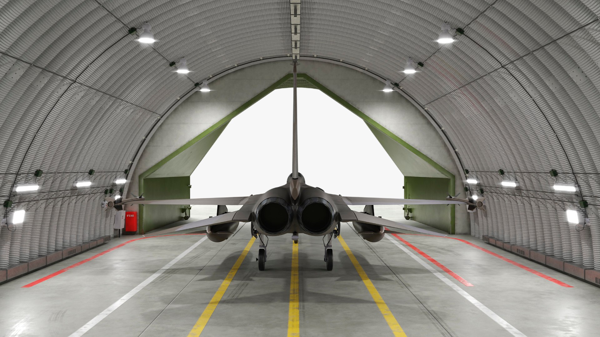 Hardened Aircraft Shelter With Fighter Jet Inside Model - TurboSquid ...